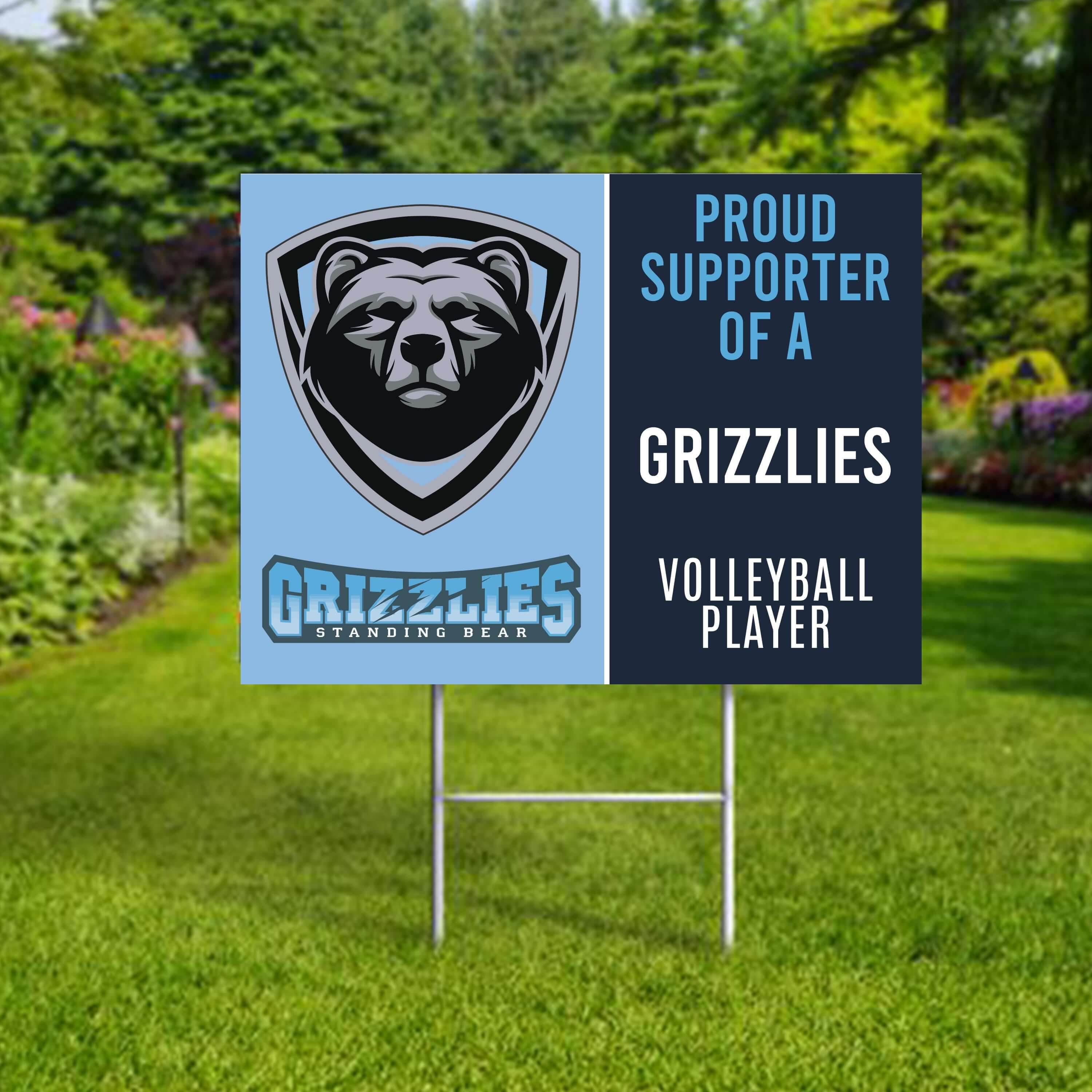 Custom yard signs - Standing Bear Grizzlies - Support Student Athletes