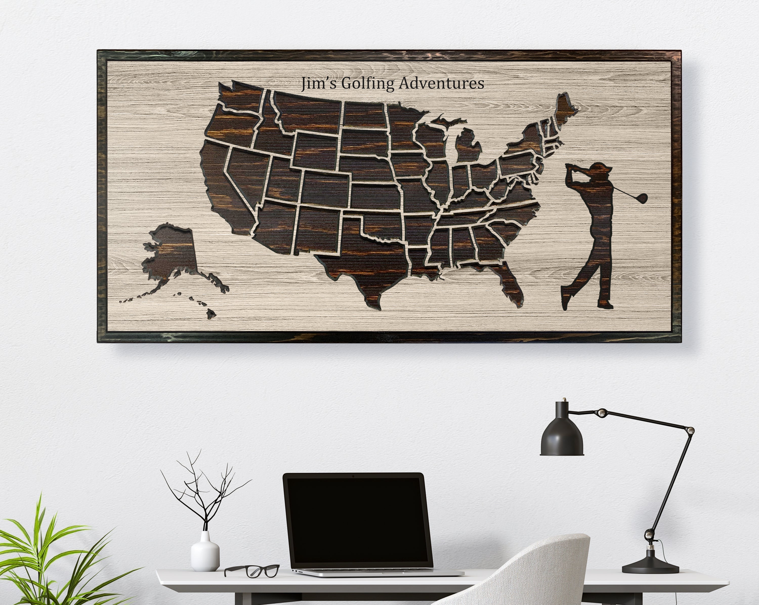 Push Pin Map of USA - Golf Course Bucket List